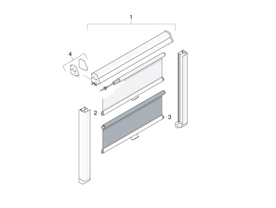 Front Centre Window Blind Assembly | Cara Motorhomes