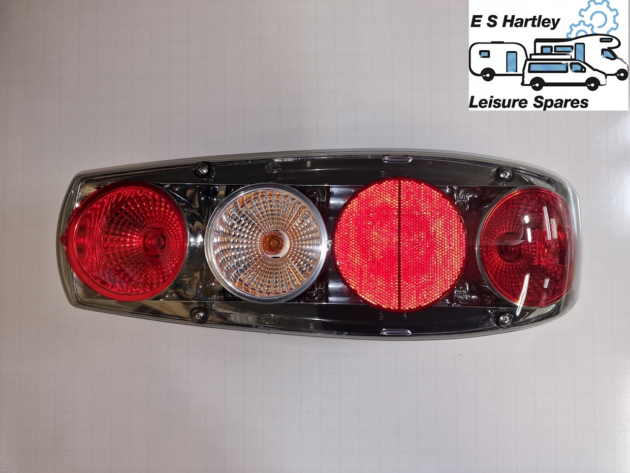 CARALUNA MOTORHOME REAR LIGHT CLUSTER CHROME RH | ESHartley Leisure Spares