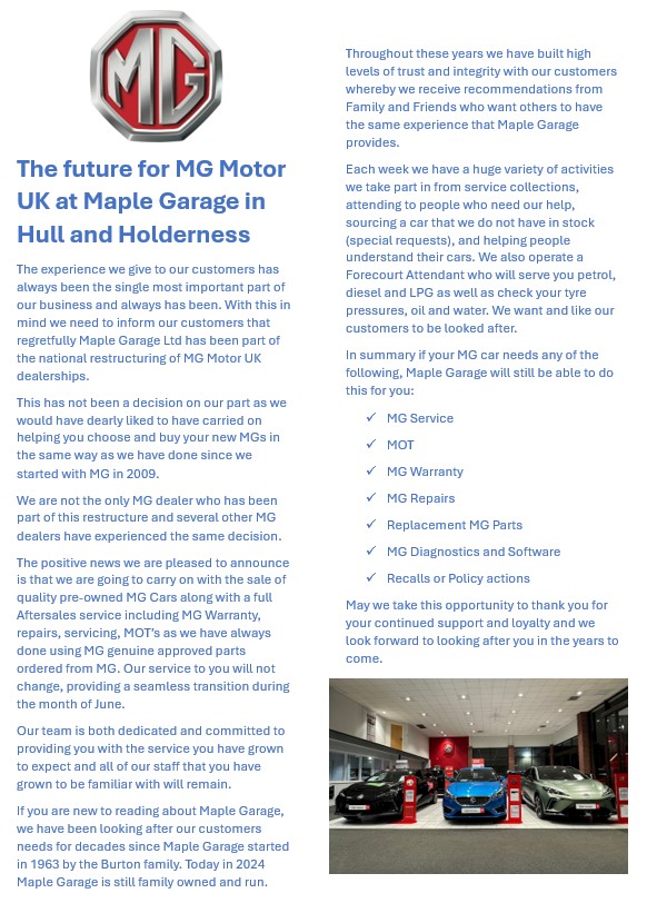 New And Used KGM Vehicles At Maple Garage In Hull East Yorkshire